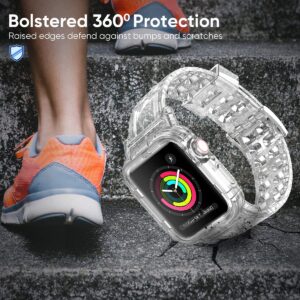 Sport Clear Watch Band Compatible for Apple Watch 38mm 40mm 42mm 44mm, Breathable Soft Protector Drop-Proof Replacement Strap Women Men Compatible with iWatch Series SE/6/5/4/3/2/1, Sport Edition