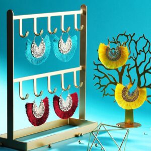 12 Pairs Statement Tassel Earrings Hoop Tassel Earrings Bohemian Geometric Handmade Earrings for Women(Stylish Style)