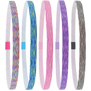 frog sac 5 sports headbands for girls (space tie dye)