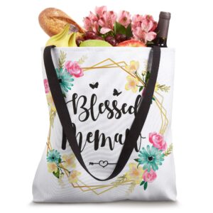 Womens Blessed Memaw Cute Flower Memaw Gift Tote Bag