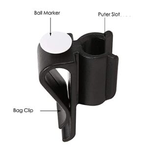 Alovexiong 2 Pack Golf Putter Clip Golf Bag Clip on Putter Clamp Holder Golf Putter Clip Organizer Ball Marker for Golf Accessories