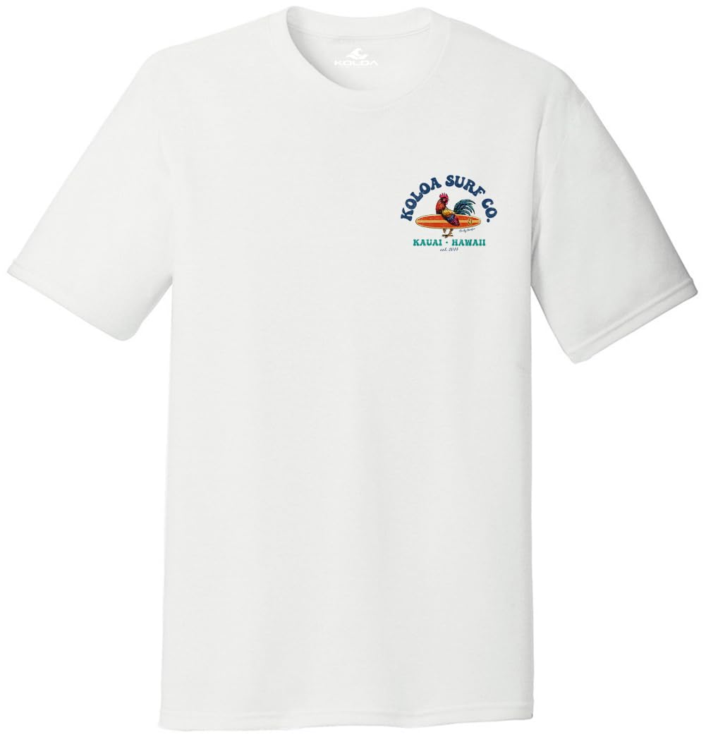 Koloa Surf Company Men's Cocky Surfer Logo Lightweight Triblend Tee-2XL-White/c