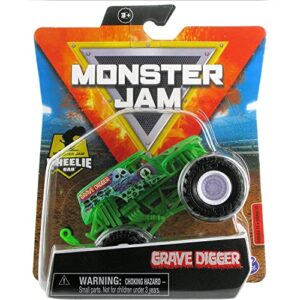 monster jam 2021 spin master 1:64 diecast monster truck with wheelie bar: shear madness grave digger