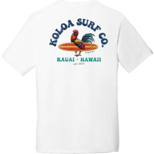 Koloa Surf Company Men's Cocky Surfer Logo Lightweight Triblend Tee-2XL-White/c