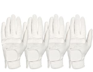 4 mens all weather full palm cabretta golf gloves (left) (med)