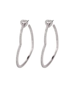 ceyiya heart hoop earrings - cz heart hoop earrings in gold/white gold for women - heart earrings cz paved