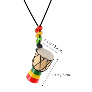 EXCEART 4pcs Musical Instrument Necklaces Pendant Miniature African Drum Djembe Drummer Musician Percussion Jewelry Drum Player Band