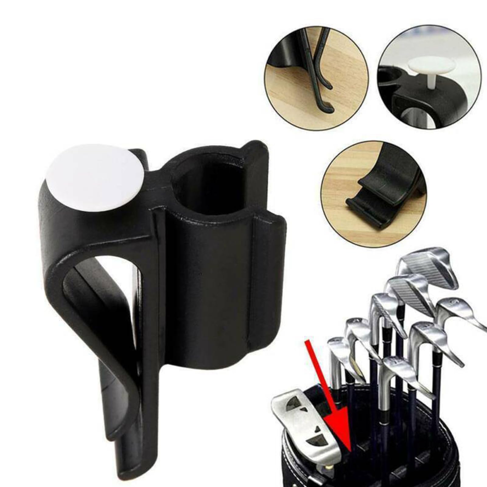 Alovexiong 2 Pack Golf Putter Clip Golf Bag Clip on Putter Clamp Holder Golf Putter Clip Organizer Ball Marker for Golf Accessories