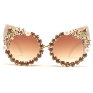 oversized diamond sunglasses women rhinestone cat eye sunglasses vintage female sparkling party sunglasses eyewear (white, x)