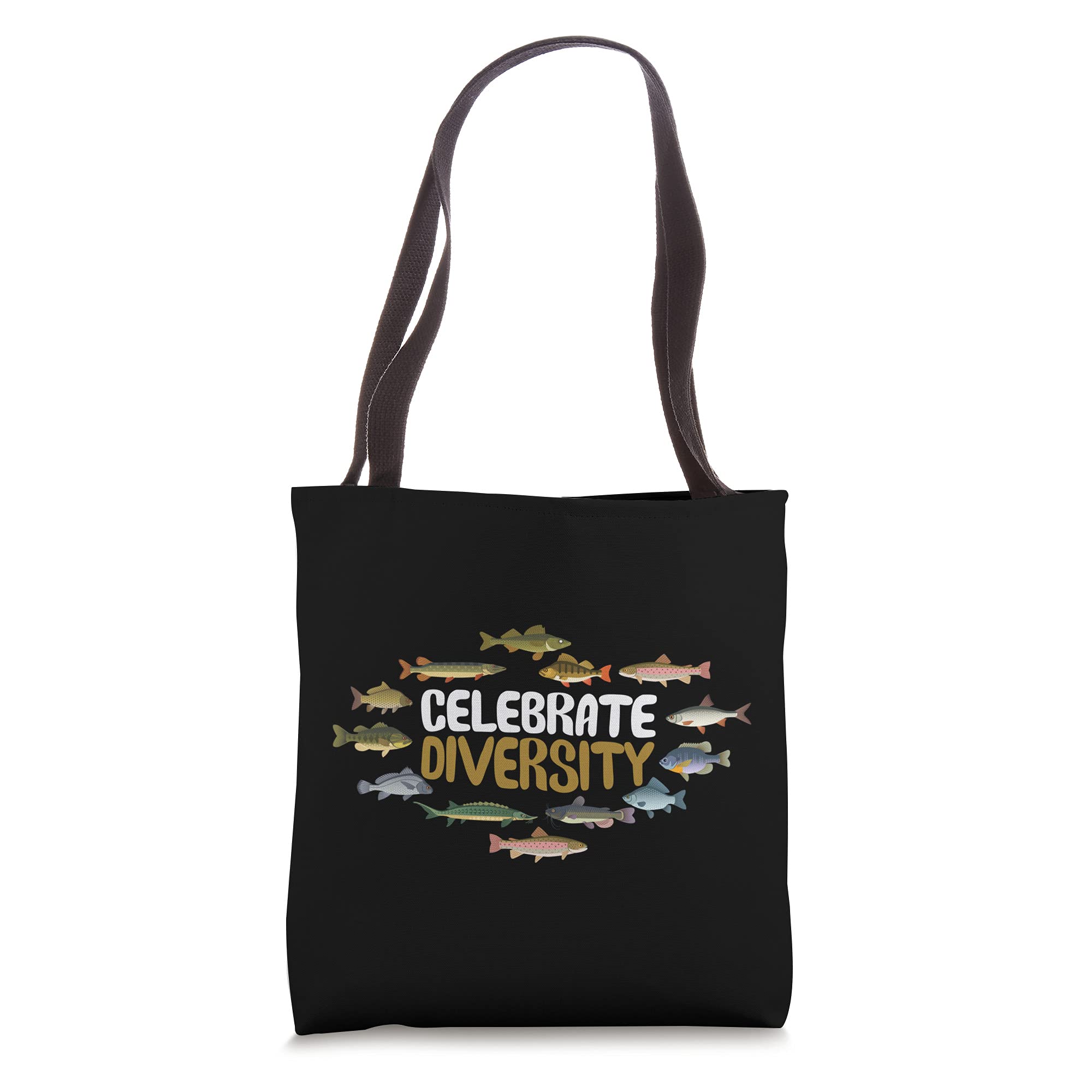 Celebrate Diversity Anglers Fishing Apparel Freshwater Fish Tote Bag