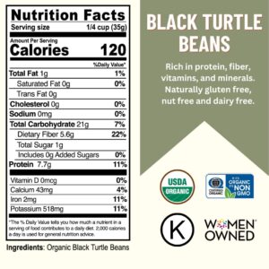 Mountain High Organics - 5 lbs, Organic Dry Black Beans, Non-GMO, Vegan, Certified USDA Organic Whole Dried Black Beans, Plant Based Protein and Fiber