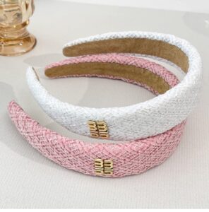 yazon 3pcs padded headbands for women girls solid fabric hairbands white pink blue hair hoops hair accesorries (model b)