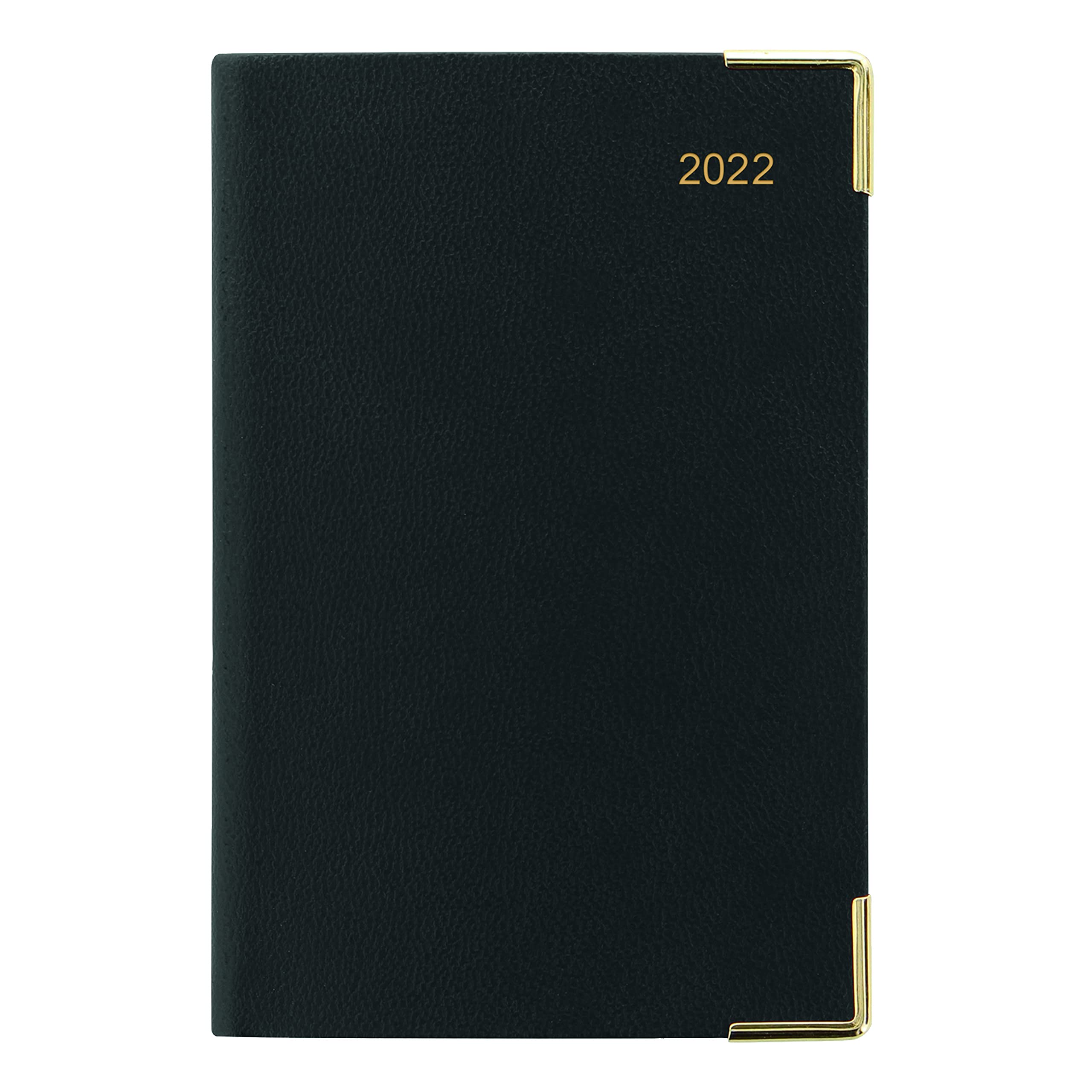 LETTS Classic Weekly Planner, 12 Months, January to December, 2022, Week-to-View, Gold Corners, 4.25" x 2.75", Black (C32EBK-22)