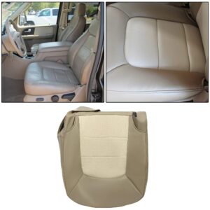 ecotric seat cover synthetic leather perforated tan compatible with 2003-2006 ford expedition eddie bauer 4x4, 2wd, 4.6l, 5.4l(driver bottom)