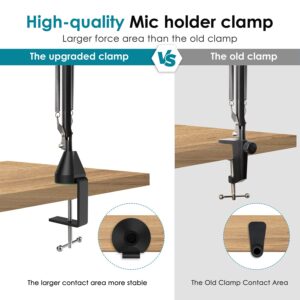 YOUSHARES Table Mount Clamp for Mic - Boom Arm Clamp for Microphone Arm Stand with Adjustable Screw, the Maximum Gap is 6cm/2.36 inch