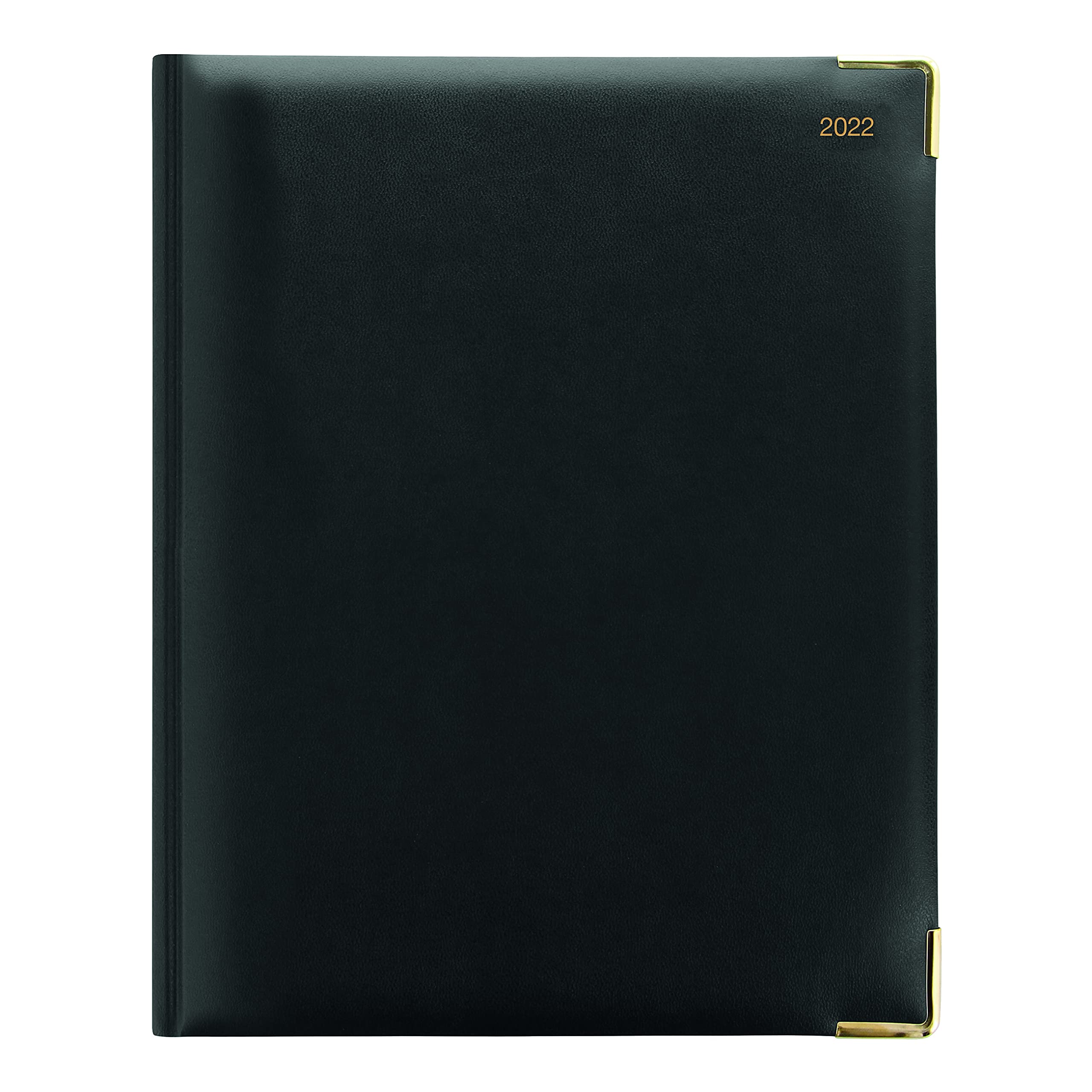 LETTS Classic Weekly Planner, 12 Months, January to December, 2022, Week to View with Appointments, Gold Corners, 10.25" x 8.25", Black (C32YIBK-22)