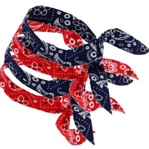 Iconikal Gel Cooling Head Band, Red and Blue Paisley, 4-Pack