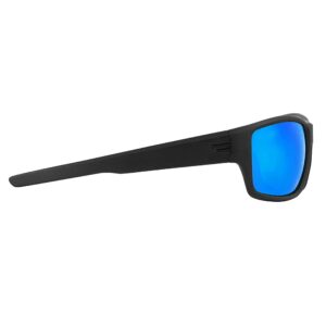 TOROE Eyewear FIELD All Black Sports Polarized Sunglasses with Hydrophobic Coating Polycarbonate AR Lenses (Matte Black | Black Emblem, Baja Blue (C3))