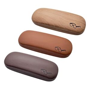 hard shell glasses case, eye glass carry case for men women, 3 pack eyeglass sunglasses cases