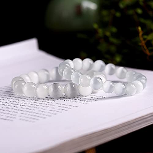 COLORFUL BLING Natural Powerful Selenite Bracelet Healing Crystal Energy Stone Concentration Spirituality Handmade Fashion Jewelry Gift for Women- 8mm