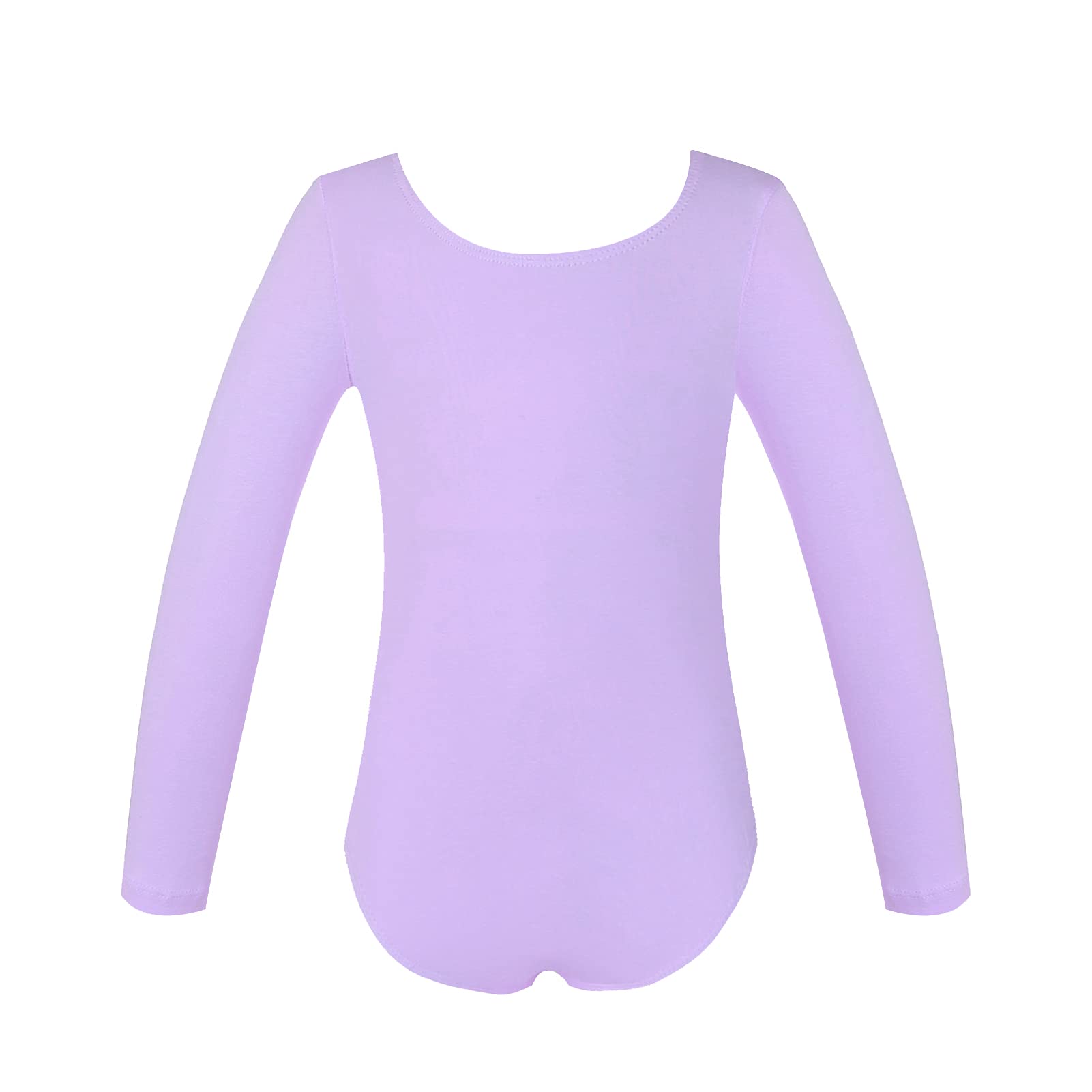 Phineein Girls Long Sleeve Team Basic Leotards For Kids (4-6years, Lavender)