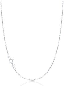 jewlpire solid 925 sterling silver chain necklace for women, 1.3mm cable chain silver chain for women sturdy & shiny women's chain necklaces, 18 inch