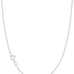 Jewlpire Solid 925 Sterling Silver Chain Necklace for Women, 1.3mm Cable Chain Silver Chain for Women Sturdy & Shiny Women's Chain Necklaces, 18 Inch