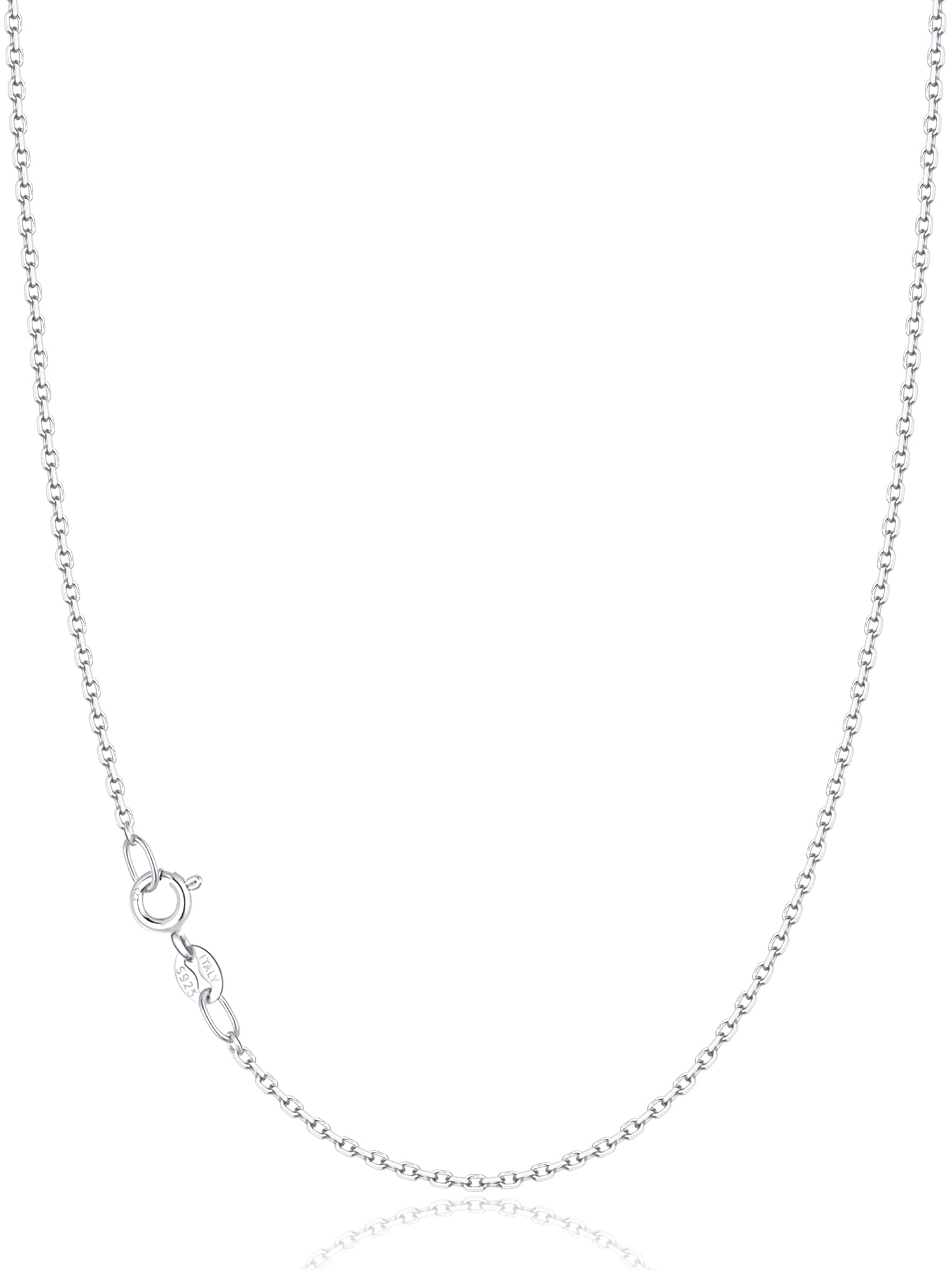 Jewlpire Solid 925 Sterling Silver Chain Necklace for Women, 1.3mm Cable Chain Silver Chain for Women Sturdy & Shiny Women's Chain Necklaces, 18 Inch