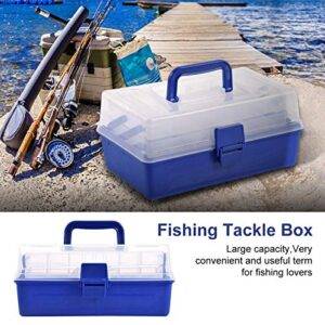 Plastic Fishing Accessory Box, Fishing Tackle Box, Large Capacity 3 Layers for Camping Hiking