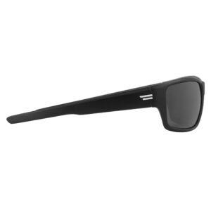 TOROE Eyewear FIELD Wrap Around Sport Sunglasses With Polycarbonate Polarized Lenses, Lightweight TR90 Frame (Matte Black | White Emblem, Black (C4))