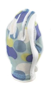 evertan: women's tan through golf glove - bubblez large, green, blue white