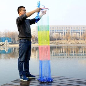 BBGS High Strength Fly Cast Net, Hand Throw Fishing Cast Net Fishing Tools, 360cm Fishing Casting Net, for Fishermen Fishing (Color : 4.2m)