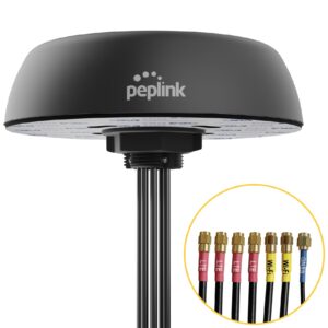 peplink cellular and wifi antenna mobility 42g 5g/lte 2x2 mimo dual band (2.4ghz & 5ghz) external router computer networking antenna system with gps receiver robust ip68 rating 6.5 ft, black