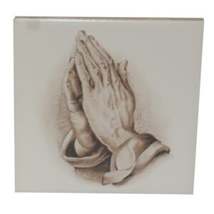 miller's emporium decorative tile with praying hands