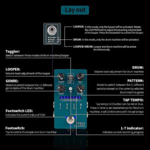 FLAMMA FS01 Drum Loop Pedal with 9V 300mA Power Supply