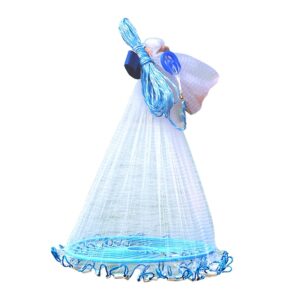 bbgs high strength fishing cast net, fly cast net fishing tools, hand throw cast net, 360/420/480/540cm fishing casting net (size : 5.4m)