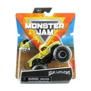 monster jam 2021 spin master 1:64 diecast monster truck with wheelie bar: retro rebels bulldozer