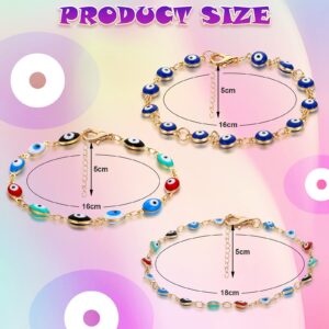 SATINIOR 9 Pieces Evil Eye Bracelet Handmade Evil Eye Beads Bracelet Evil Eye Chain Bracelet Adjustable Amulet Jewelry Evil Eyes Bracelets for Women Family