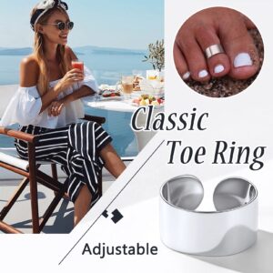 Plain Silver Band Rings Women's Knuckle Toe Rings Jewelry Midi Finger Bands Minimalist Stacked Beach Party Gifts