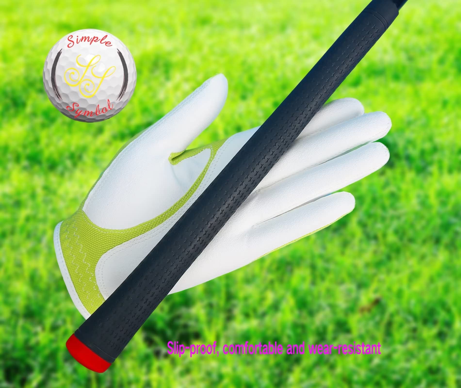 SIMPLE SYMBOL Women's RainGrip Golf Glove Two Pack,Hot Wet Weather Comfort,（Two Left Hands Or Two Right Hands Or One Pair） Four Colors to Choose from Pink/Purple/White/Green(Green,S,Right)