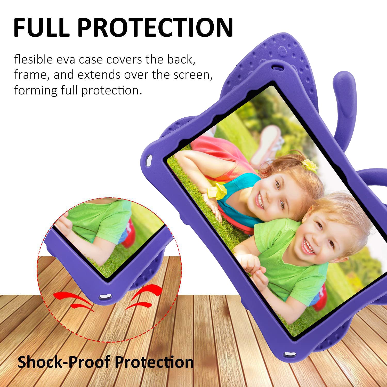 Simicoo Fire HD 10 Kids Tablet 11th Gen 2021 2023 Case 10.1 Cute Butterfly Kids Pro Case with Stand Light Weight EVA Rugged Shockproof Heavy Duty Kids Friendly Full Cover for Kids Girls (Purple)