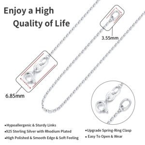 Jewlpire Solid 925 Sterling Silver Chain Necklace for Women, 1.3mm Cable Chain Silver Chain for Women Sturdy & Shiny Women's Chain Necklaces, 18 Inch