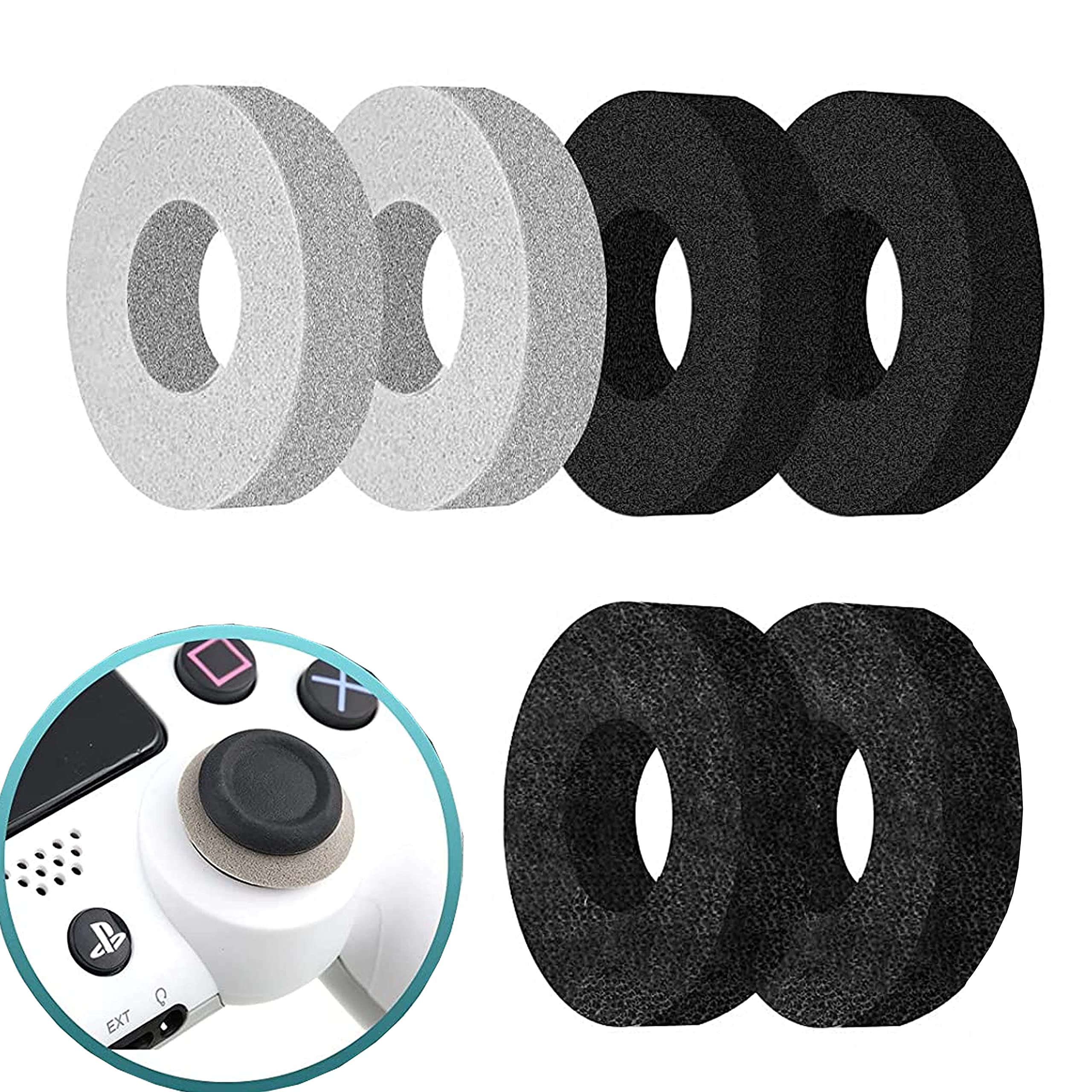 Generic Aim Assist or Precision Rings for PlayStation 5 (PS5), PS4, Xbox Series S/X, Xbox One, Nintendo Switch Pro and Scuf Controller Foam, black & grey.