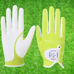 SIMPLE SYMBOL Women's RainGrip Golf Glove Two Pack,Hot Wet Weather Comfort,（Two Left Hands Or Two Right Hands Or One Pair） Four Colors to Choose from Pink/Purple/White/Green(Green,S,Right)