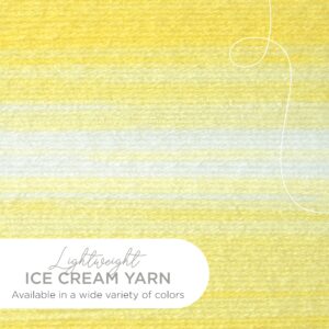 (3 Pack) Lion Brand Yarn Ice Cream Baby Yarn, Lemon Meringue Multicolor