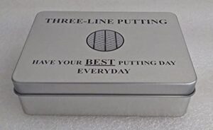 three-line putting kit in metal case, metallic, 5 x 4