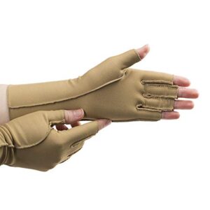 isotoner unisex adult one pair of open finger cold weather gloves, camel, x-large us