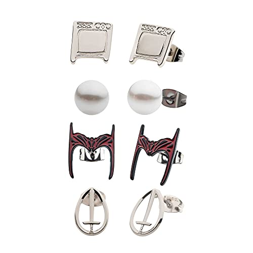 Marvel WandaVision Stainless Steel Stud Earrings Set (4pcs)