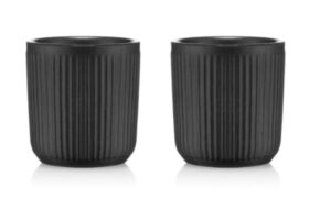 bodum douro 2 pcs set dw mug, 0.1 l, black matte, porcelain