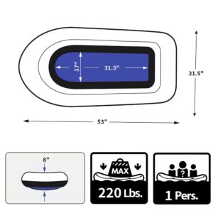 PLKO Inflatable Boat,Swimming Pool and Lake Inflatable Boat,Inflatable Canoe 1 Person